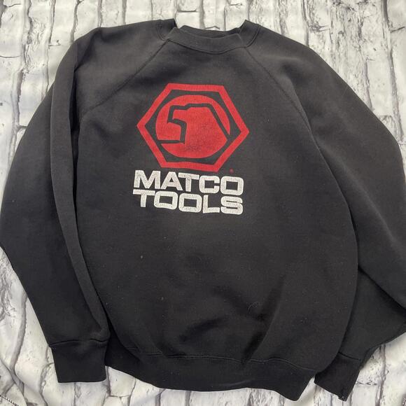 Gildan | Shirts | Vintage 8s Matco Tools Sweatshirt Mens L Black ...